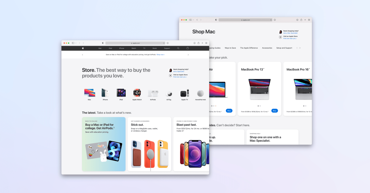 Apple redesigns online store and brings back dedicated ‘store’ tab ...